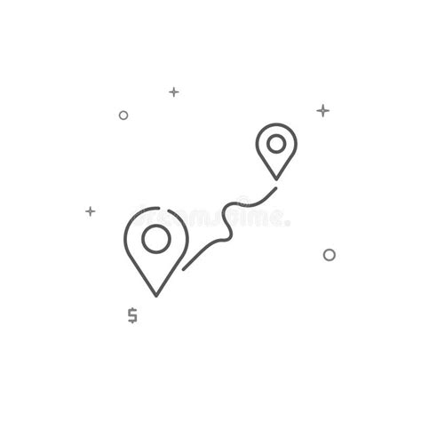 Delivery Route Simple Vector Line Icon Symbol Pictogram Sign