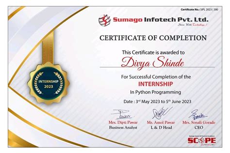 Divya Shinde On Linkedin Sumagoinfotech Python Svkmiot