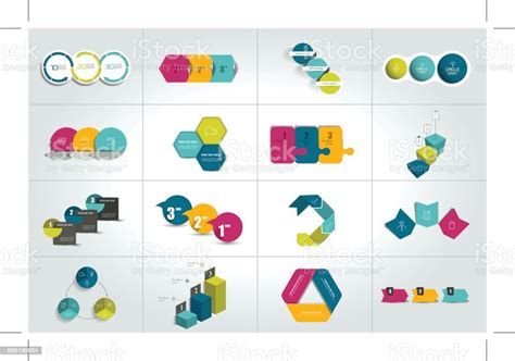 메가 세트 3 단계 인포 그래픽 템플릿 다이어그램 그래프 차트 3가지 개체에 대한 스톡 벡터 아트 및 기타 이미지 3가지 개체 3차원 형태 층계 Istock