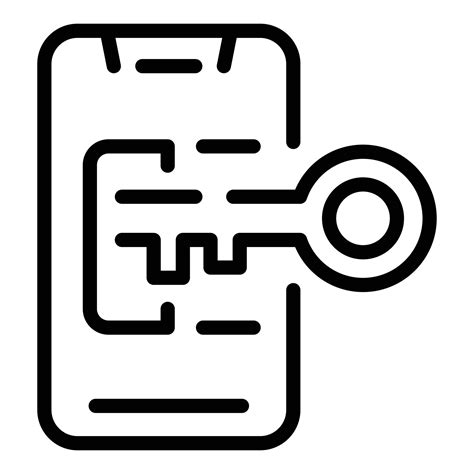 Phone Password Icon Outline Style 15901074 Vector Art At Vecteezy