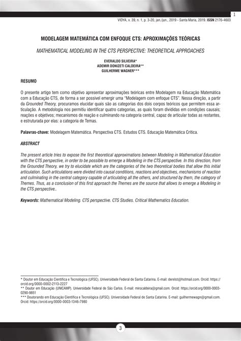 PDF MODELAGEM MATEMÁTICA ENFOQUE CTS APROXIMAÇÕES TEÓRICAS