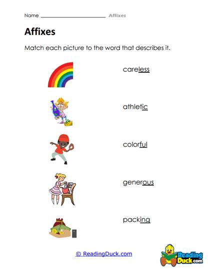 Affix Worksheets Language Arts Reading