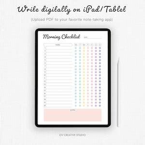 Editable Daily Checklist Printable Morning Afternoon Evening