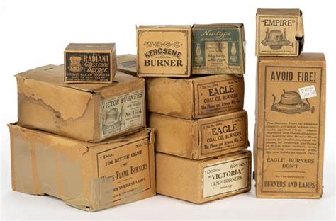 Assorted Unused Kerosene Lighting Slip Burners In Original Packaging