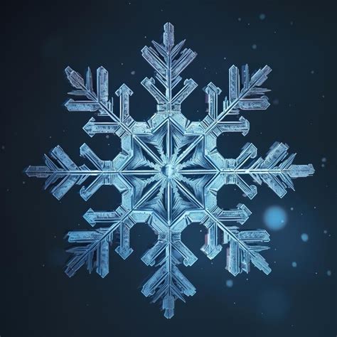 Cool Light And Dreamy Macro Shot Of A Snowflake Premium AI Generated Image