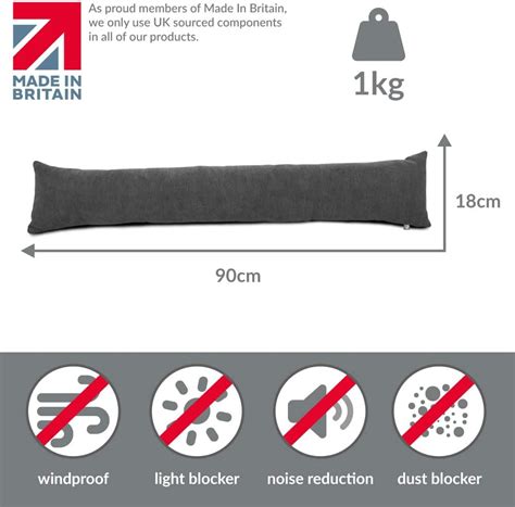 Buy Rucomfy Heavy Door Draught Excluder 90cm Long Under Door Seal Energy Saving Draft Blocker