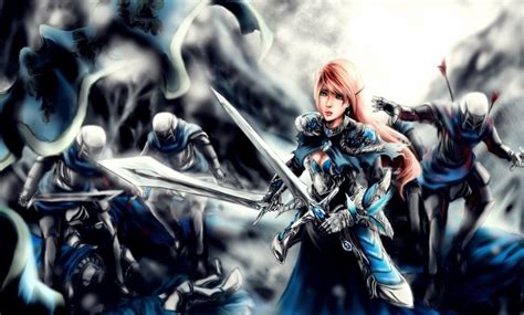 Fantasy Warrior Girl Sword Luminos Coolwallpapersme