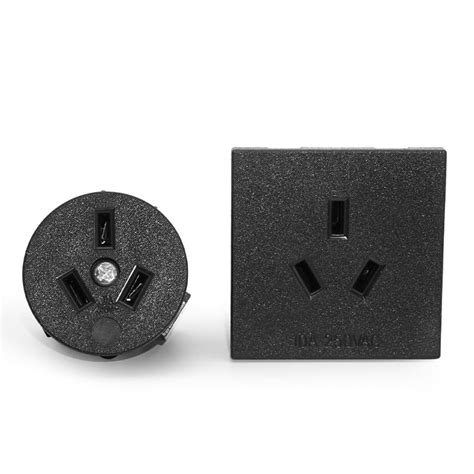 Ss 8d Austrial 3 Pin Black Color Industrial Socket In Embedded Type I