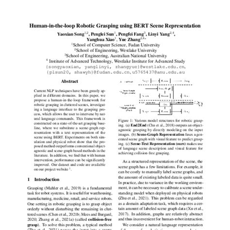 Human In The Loop Robotic Grasping Using Bert Scene Representation Acl Anthology