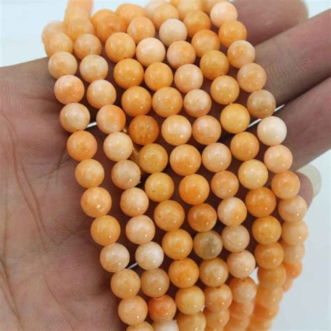 6mm Orange Jade Beads Smooth Polished Round Jade Beads Necklace Beads