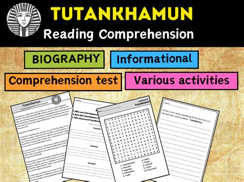 Tutankhamun Biography Reading Comprehension Information Text