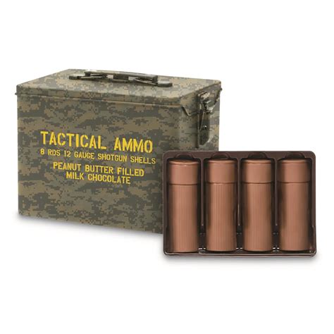 Chocolate Ammo Peanut Butter Filled Chocolate Shotgun Shells 4 Pack