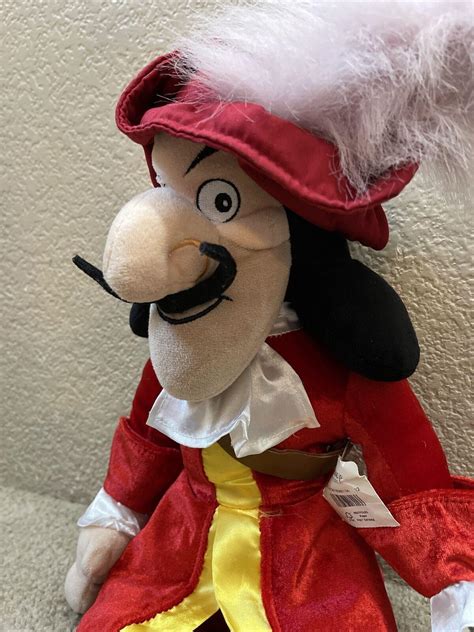 Peter Pan Villain Captain Hook 20 Plush Doll Disney Store Genuine