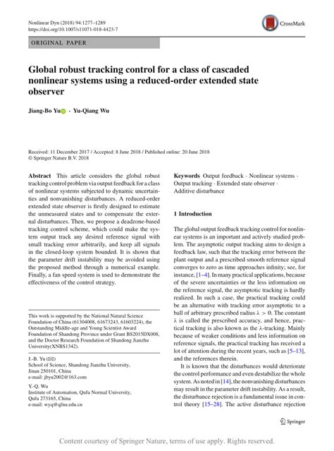 Global Robust Tracking Control For A Class Of Cascaded Nonlinear Systems Using A Reduced Order