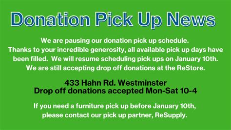 Donation Pick Ups Carroll County Habitat For Humanity