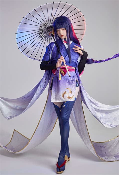 Raiden Shogun Ei Costume Genshin Impact Cosplay Kimono 54 Off