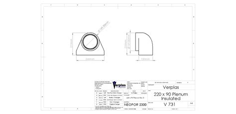 Thermal 220x90mm Rectangular 125mm° Plenum With Female Click And Lock