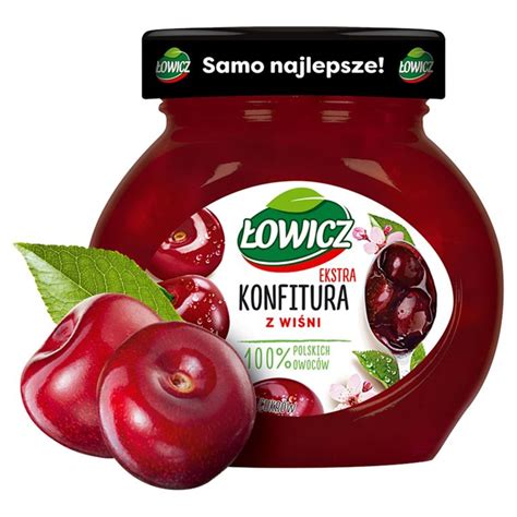 Łowicz Konfitura extra z wiśni o obniżonej zawartości cukrów g ART SPOŻYWCZE Stokrotka