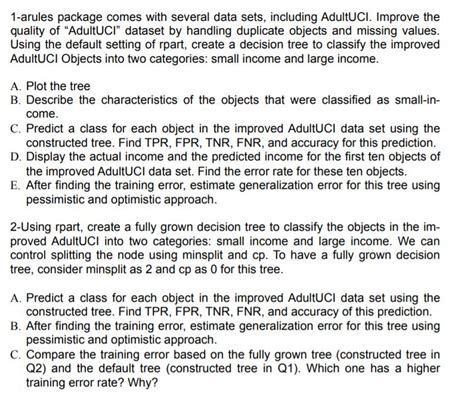 Arules Package Comes With Several Data Sets Chegg
