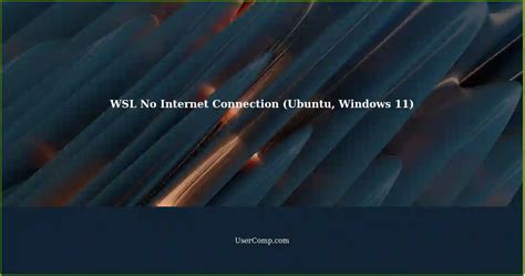 Wsl No Internet Connection Ubuntu Windows 11