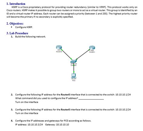 1 Introduction Hsrp Is A Cisco Proprietary Protocol