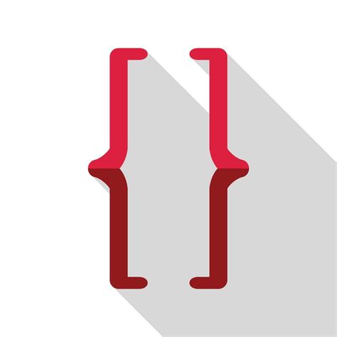 Red Curly Brackets Programming Symbol With Long Shadow 52620087 Vector Art At Vecteezy