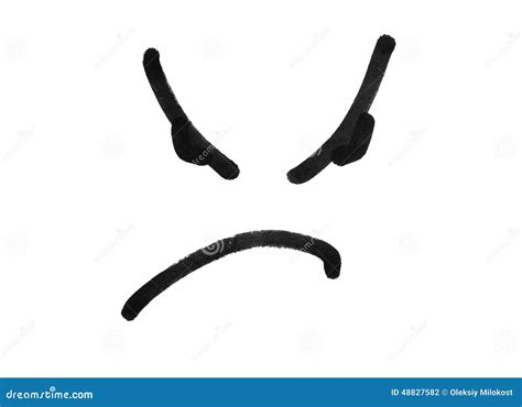 Dessin Fâché De Sourire De Visage Avec Le Stylo De Marqueur Noir D