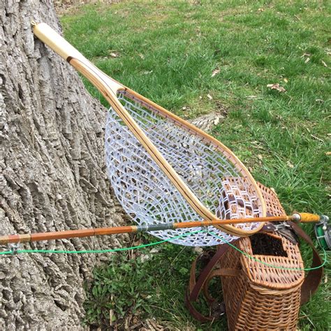 Handcrafted Wooden Trout Fishing Landing Net With Clear Rubber Etsy