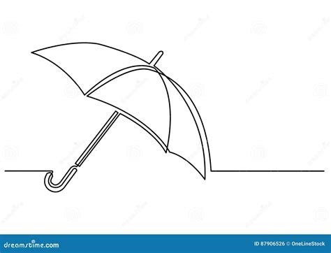 Continuous Line Drawing Of Umbrella Stock Vector Illustration Of