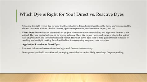 Ppt Direct Dyes Vs Reactive Dyes Which Is Right For You Powerpoint