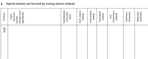 [solved] 1 Hybrid Orbitals Are Formed By Mixing Atomic O
