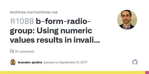 B Form Radio Group Using Numeric Values Results In Invalid Prop Type