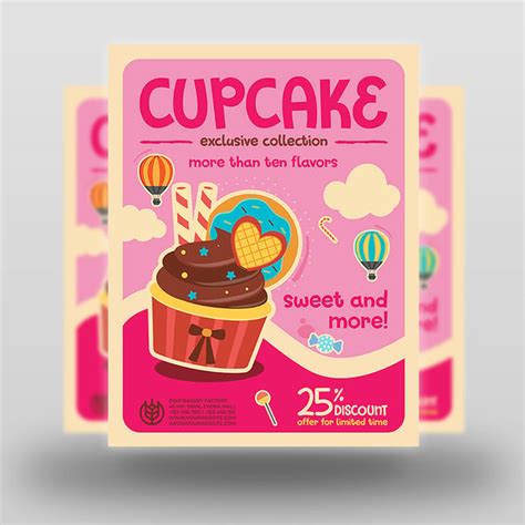 Cupcake Flyer Template Print Templates Ft Cake And Candy Envato