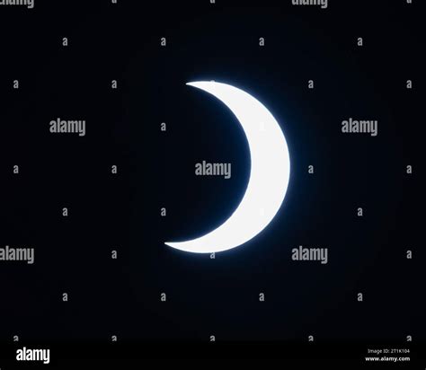 Partial Solar Eclipse At Its Maximum Point Viewed From Los Angeles