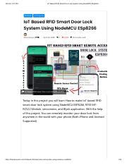 Build An IoT RFID Smart Door Lock With NodeMCU ESP Course Hero