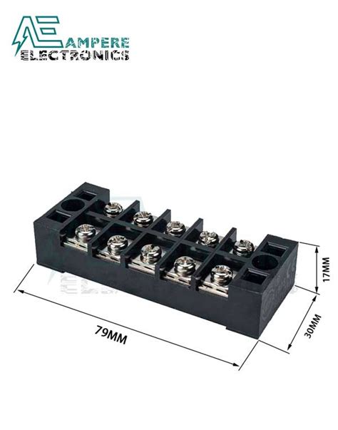 Tb 2505 Fixed Barrier Terminal Block 25a 600v 5pin Flux Electronix