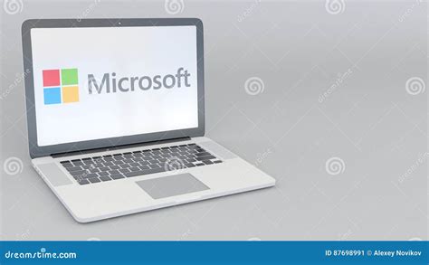 Microsoft Logo Made Of Hexadecimal Symbols On Computer Screen Editorial 3d Rendering