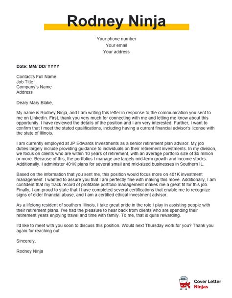 Cover Letter For Investment Banking Jobs Cover Letter Ninjas