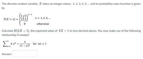 solved the discrete random variable x takes on integer