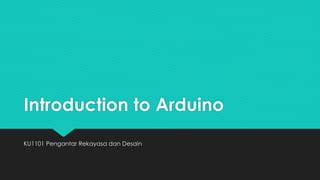 Introduction To Arduino PDF