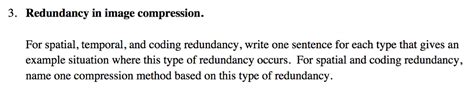 Solved For Spatial Temporal And Coding Redundancy Write