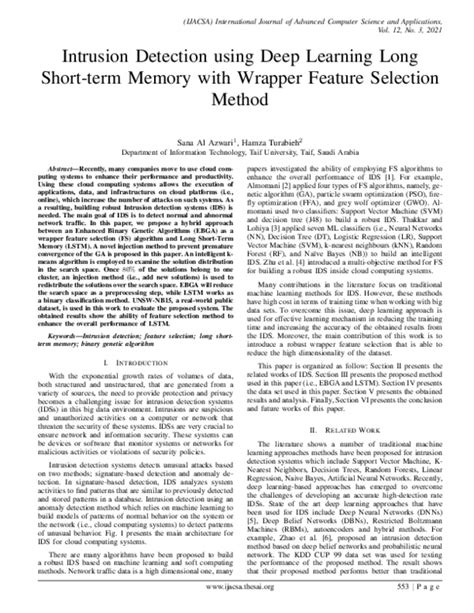 Pdf Intrusion Detection Using Deep Learning Long Short Term Memory