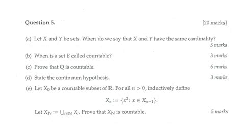 Solved Question 5 20 Marks A Let X And Y Be Sets When
