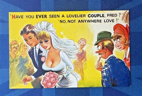 Saucy Bamforth Comic Postcard 1960s Wedding Big Boobs Innuendo No 2279