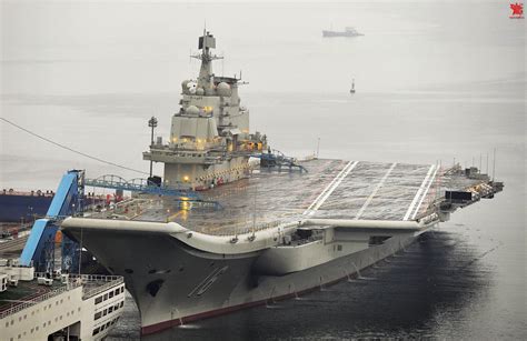 Chinese Aircraft Carrier Liaoning Cv16 At Induction Ceremony Chinese