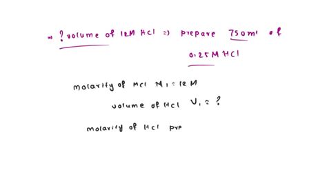 Solved What Volume Of 12m Hcl Must Be Used To Prepare 750ml Of 25m Hcl