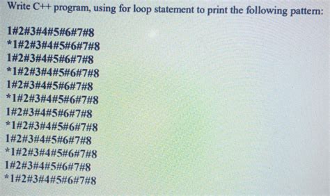 Solved Write C Program Using For Loop Statement To Print