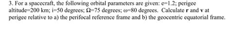 Solved 3 For A Spacecraft The Following Orbital Parameters