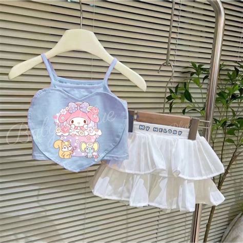 ชุดเซ็ตกระโปรงเด็กหญิง สไตล์เกาหลี น่ารักใส่สบาย รหัส Aoo มี 3 สี ชมพู เขียว ฟ้า ไซส์ S M L Xl