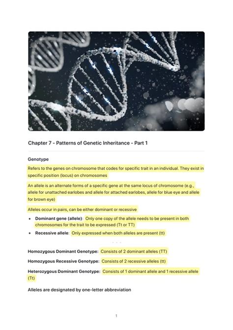 Chapter Patterns Of Genetic Inheritance Part O Stuvia US